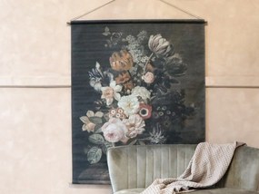 Nástěnná vintage mapa s květy Floral print VI - 124*145cm