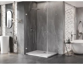 Mexen Lunar-B Duo, výklopný sprchový kout 100 x 70 cm, 8mm čiré sklo, chromový profil, 832-100L-070P-01-00