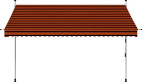 Ručně zatahovací markýza 300 cm oranžovo-hnědá 145838