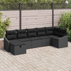 Set pohovek 7 ks Černá polyratan 3359302