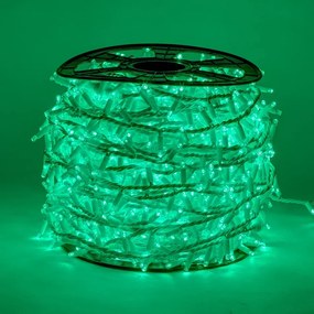 Easy Fix LED světelný řetěz, 100 m, venkovní, zelený, 2000 diod, bílý kabel, IP44, cívka