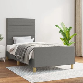 Rám postele bez matrace tmavě šedá 80 x 200 cm textil 3125091