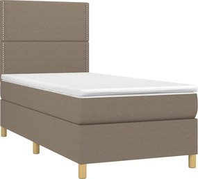 Box spring postel s matrací a LED taupe 100x200 cm textil 3135337