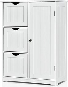 Costway Koupelnová skříňka úložná se 3 zásuvkami – 60 × 30 × 81 cm, bílý