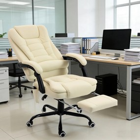VINSETTO masážní kancelářské křeslo — ergonomické, výškově nastavitelné, polohovatelné opěradlo s kabelovým ovladačem, vysouvatelná opěrka nohou, 360…