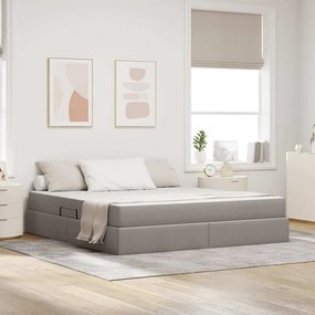 Postel s úložným prostorem a matrací Taupe 160 x 200 cm 3399673