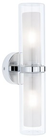 Paulmann 71077 Luena, koupelnové nástěnné svítidlo 2xE14 max.20W, sklo/chrom, výška 38cm, IP44