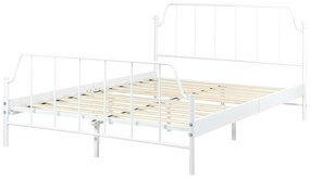 Kovová postel 140 x 200 cm bílá MARESSAC Beliani