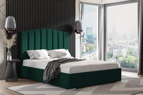 Eka Čalouněná postel MARGOT - Kronos 180x200 cm Barva látky: Smaragdově zelená (Kronos 19), Úložný prostor: S kovovým rámem úložného prostoru