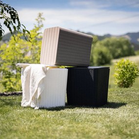 Tempo Kondela Zahradní úložný box / příruční stolek, bílá, Ugur