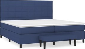 Box spring postel s matrací modrá 200x200 cm textil 3136627