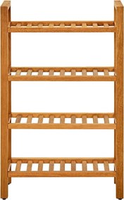 Botník se 4 policemi 50 x 27 x 80 cm masivní dubové dřevo 331746