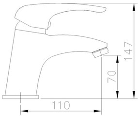 Aqualine KASIOPEA stojánková umyvadlová baterie bez výpusti, chrom, 1107-02