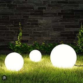 Venkovní lampa koule LUNA II Adviti AD-OP-6586WE27ZM E27, max.18W, IP65, pr.280, bílá