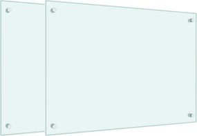Kuchyňské panely 2 ks bílé 70 x 50 cm tvrzené sklo 3315784