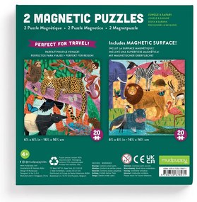 Mudpuppy Magnetické puzzle Safari a džungle 2x20 dílků