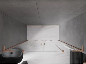 Mexen Velar L Duo, posuvné sprchové dveře do otvoru 180 cm, 8mm čiré sklo, měděná matná, 871-180-003-02-65