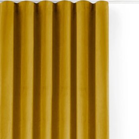 Sametový dimout závěs v hořčicové barvě 265x250 cm Velto – Filumi
