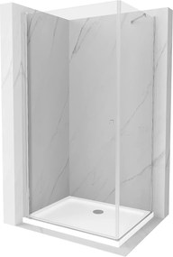 Mexen Pretoria, sprchový kout 70 (dveře) x 110 (stěna) cm, 6mm čiré sklo, chromový profil + bílá sprchová vanička, 852-070-110-01-00-4010