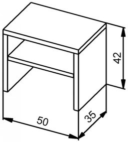 MRAVA, s.r.o. Noční stolek TNS 1