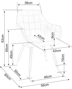 Jídelní židle Nuxe Velvet, šedá