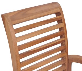 Jídelní židle Foligno - 2 ks - masivní teakové dřevo | světle modré podušky