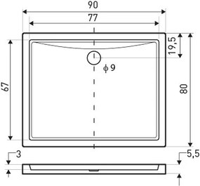 Novoterm Čtvercová akrylátová sprchová vanička NV-Oskar 90x90 cm, bílá