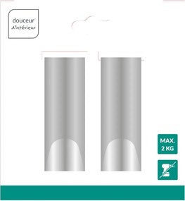 Závěsné kovové háčky v sadě 2 ks v leskle stříbrné barvě Fixeo – douceur d'intérieur