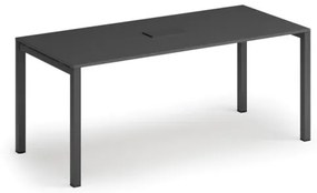 Stůl SQUARE 1800 x 800 x 750, grafit + stolní zásuvka TYP III, černá