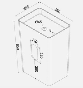 design volně stojící umyvadlo COLOSUM G36 - 480mm