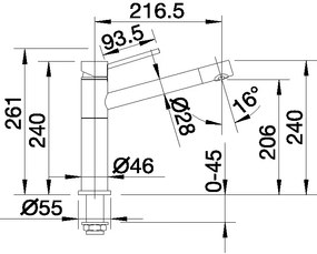 Kuchyňská vodovodní baterie Blanco ALTA chrom lesk 512319