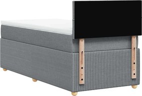 Box spring postel s matrací světle šedá 90x200 cm textil 3287339