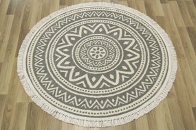 Koberec Karof 6068A 34 Rozeta Ornament krémový