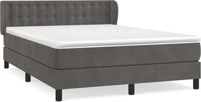 Box spring postel s matrací tmavě šedá 140x200 cm samet 3127734