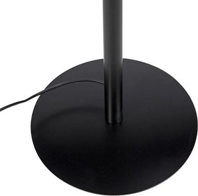 Stojací lampa černá s černým sametovým stínítkem se zlatem 40 cm - Simplo