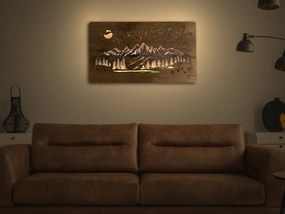 Li-Go "Hory" světelný obraz s baterií 80x45cm varianta ovládání: manuál/pohybové čidlo, provedení povrchu: černá s patinou