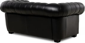 Kožená pohovka CHESTERFIELD - 2P, šedá (Rimini)