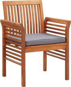 vidaXL Zahradní jídelní židle s poduškami 4 ks masivní akáciové dřevo [3120450] Barva: Tmavě šedá