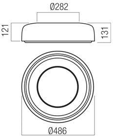 Redo 01-3722 - LED Stropní svítidlo DIP LED/30W/230V 48,6 cm černá