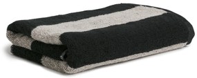 SUPERWUSCHEL Plážový ručník s pruhy 50 x 100 cm, černo-béžový