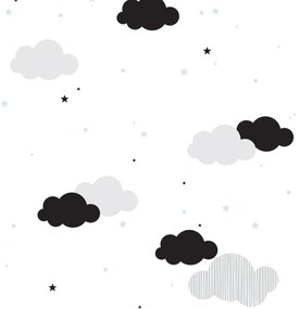 Dekornik Tapeta mraky a modré hvězdy 280x50 cm