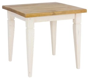ARTEN Rustikální jídelní stůl POPRAD MES03A - borovice (bílý vosk) ROZMĚR: (š/h/v) 80 x 80 x 76 cm