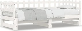 vidaXL Výsuvná postel 2x (80 x 200) cm masivní borovice [840385] Barva: Bílá