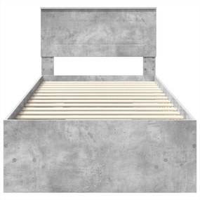 Rám postele s čelo Betonově šedá 120 x 123 cm Kompozitní dřevo 3408882