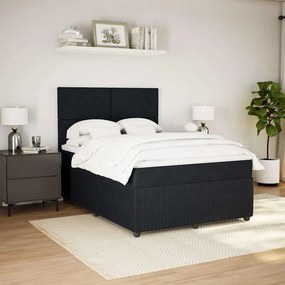 Box spring postel s matrací černá 140x200 cm samet 3294654