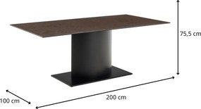 Jídelní stůl Marbella 200 cm hnědý/černý