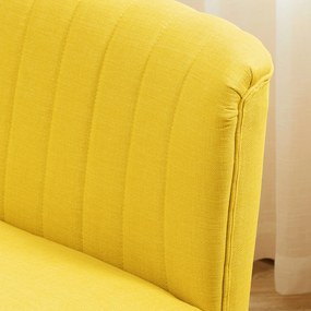 HOMCOM dvoumístná pohovka bez područek s dekorativním prošíváním — čalouněná, úsporná moderní pohovka s nohami z kaučukového dřeva, 117 x 56,5 x 77 c…