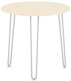 Kulatý jídelní stůl SPIDER, průměr 800 mm, šedo-stříbrná podnož, deska bříza