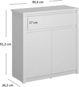 Komoda 2d1s bílá Erden