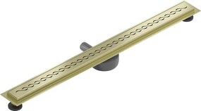 Mexen Flat 360° M18 otočný lineární odtok 80 cm, kartáčované zlato - 1A23080-40